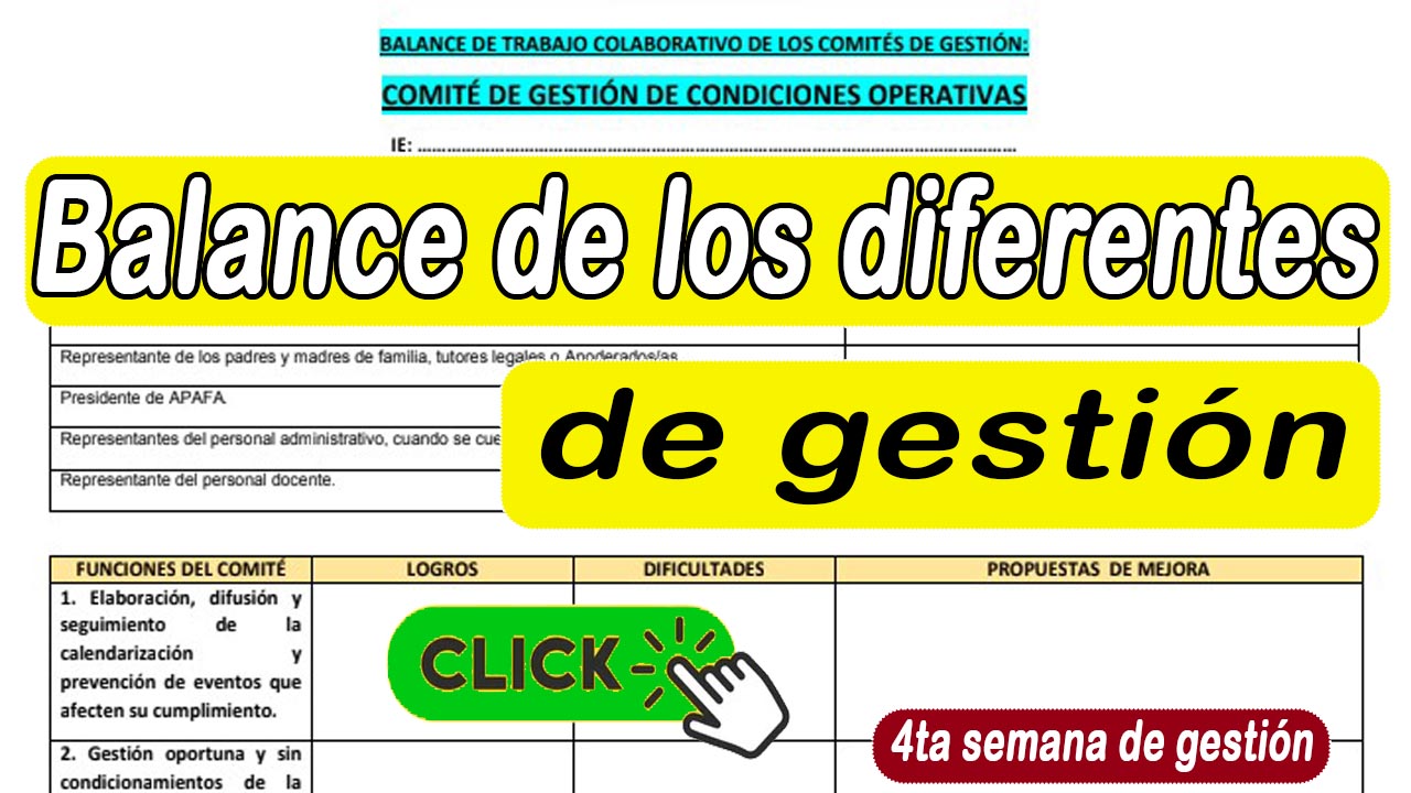 Balance de los comités de gestión 4ta semana de gestión - DOCENTE21